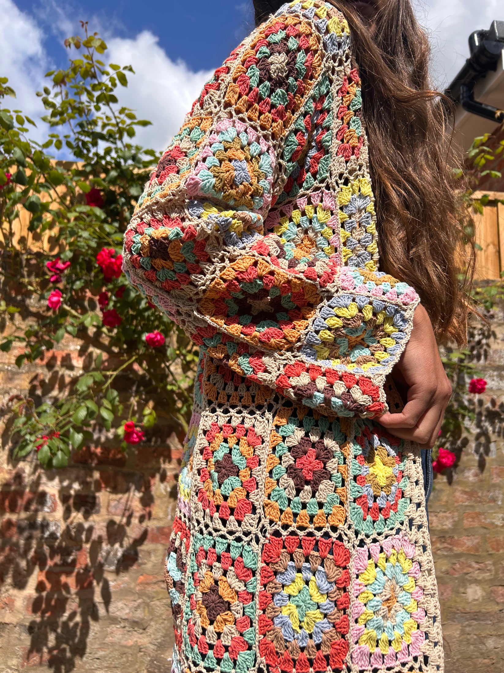 “Oats for Breakfast” Granny square maxi crochet cardigan – Wild Orange Tree