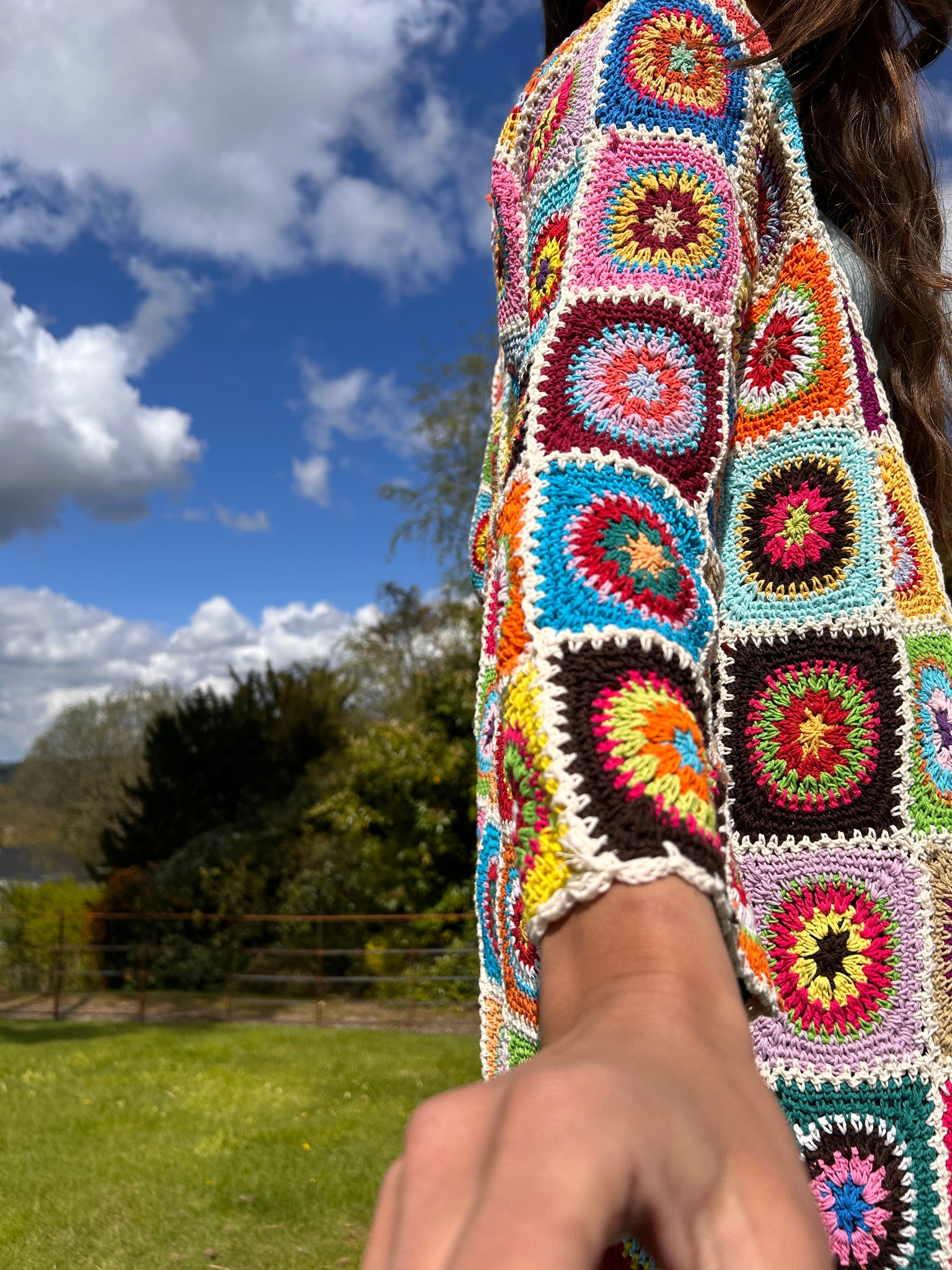Granny square maxi crochet cardigan with tassels – Wild Orange Tree