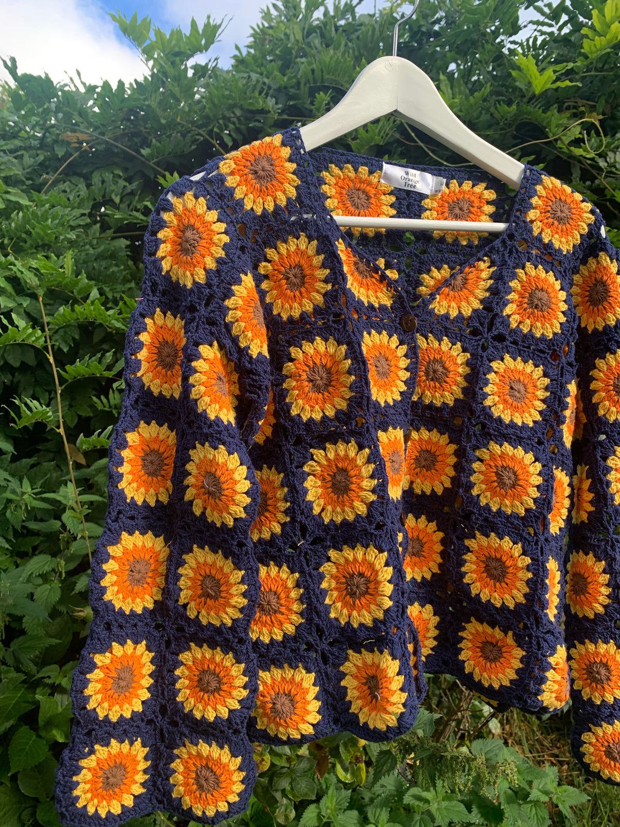 *REWILD* Sundance Kid in Blue Sunflower Cardigan – Wild Orange Tree