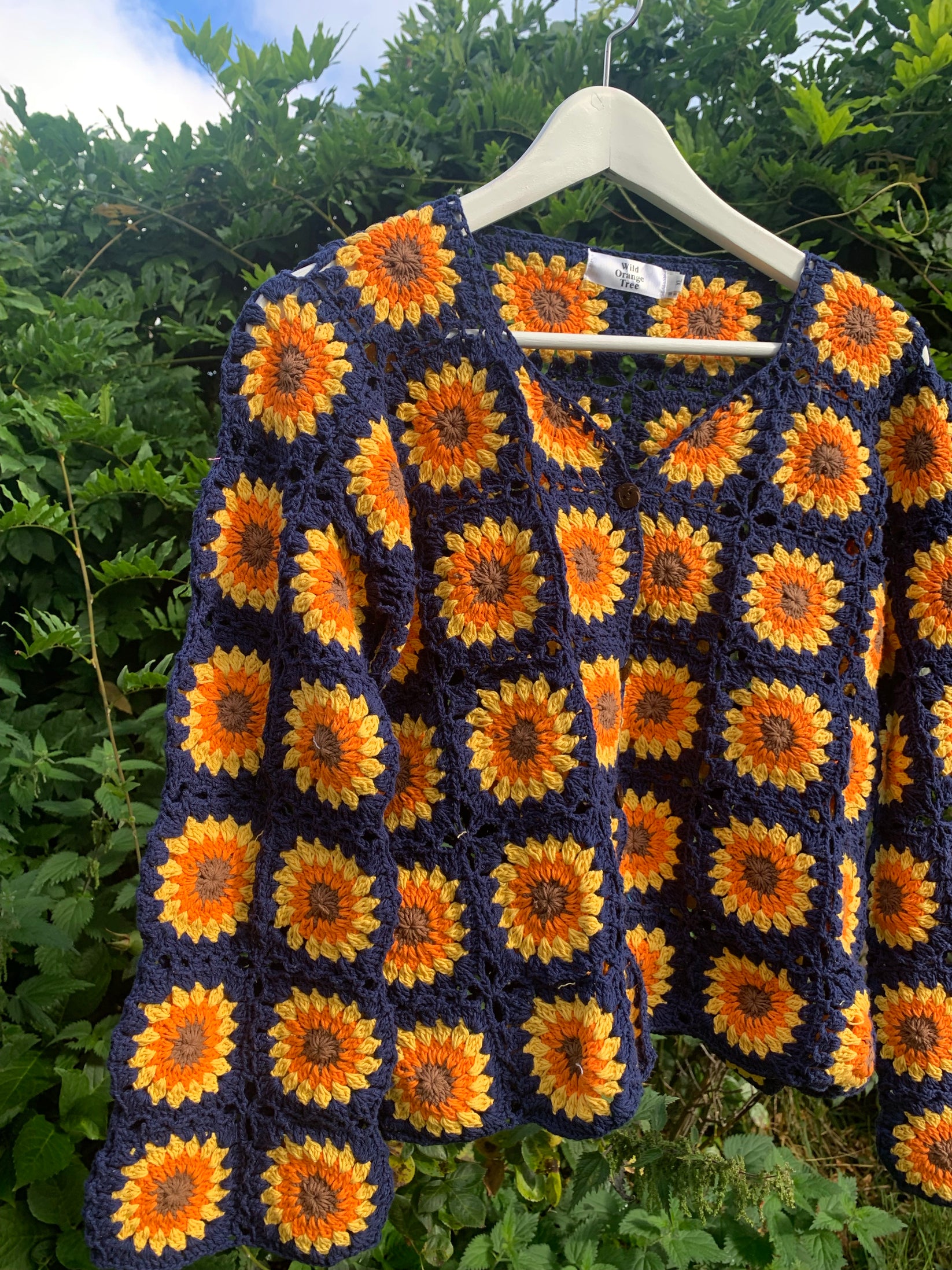*REWILD* Sundance Kid in Blue Sunflower Cardigan – Wild Orange Tree